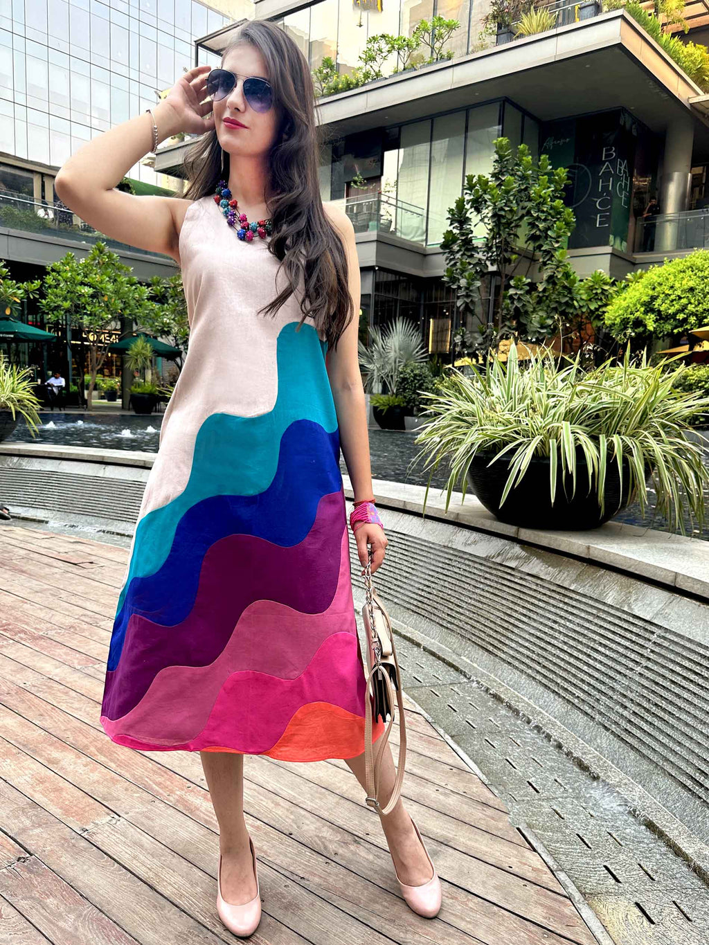 Beverly French Riviera Hand Woven Cotton Patchwork Dress – Karmadori ...