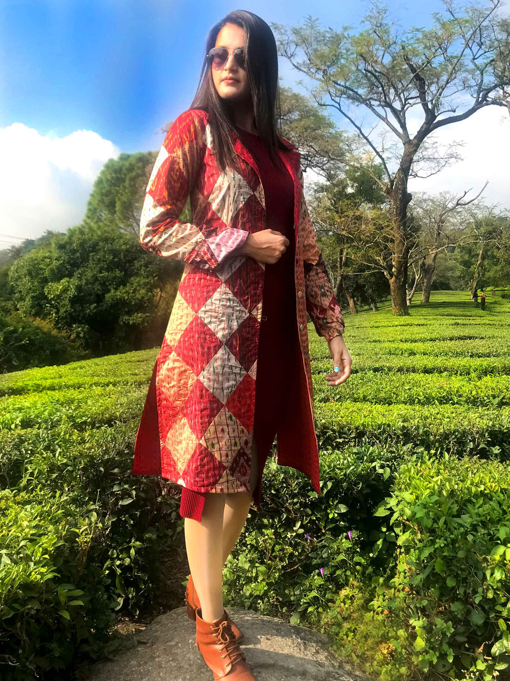 Joyce Romantic Rhapsody Patola Silk Patchwork Reversible Kantha Jacket ...